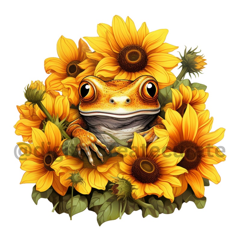 Frog PNG, Coquette, Sunflower PNG, Frog Svg, Sunflower Svg, Frog ...