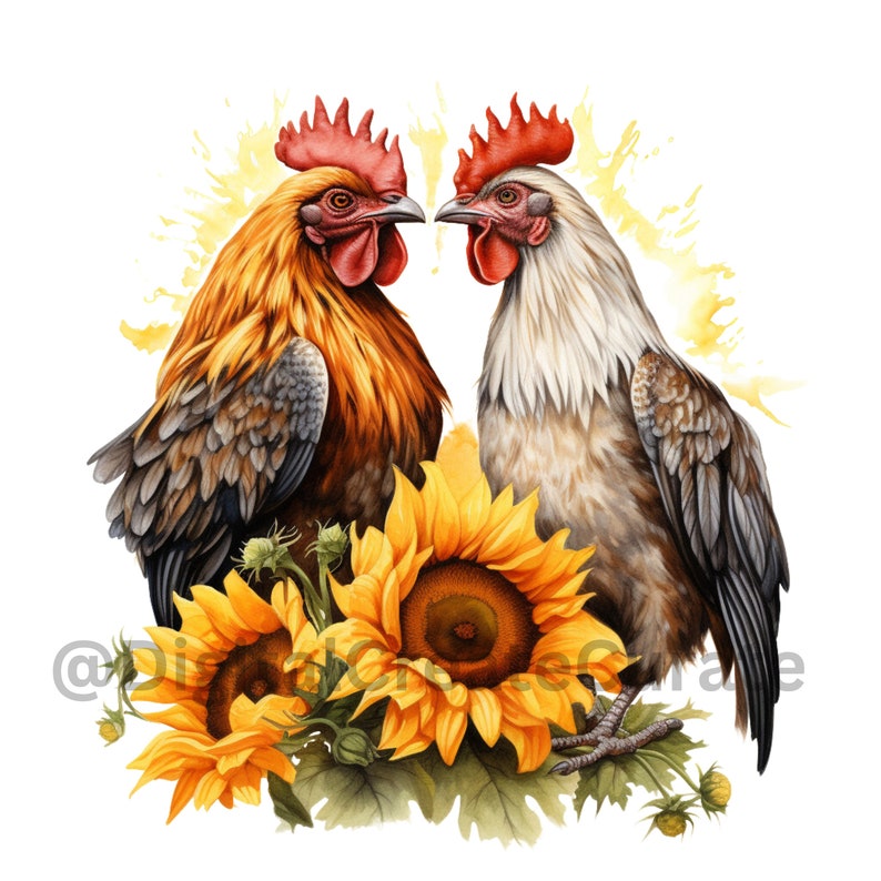 Chicken PNG Sunflower PNG Chicken Svg Sunflower Svg Animal PNG - Etsy