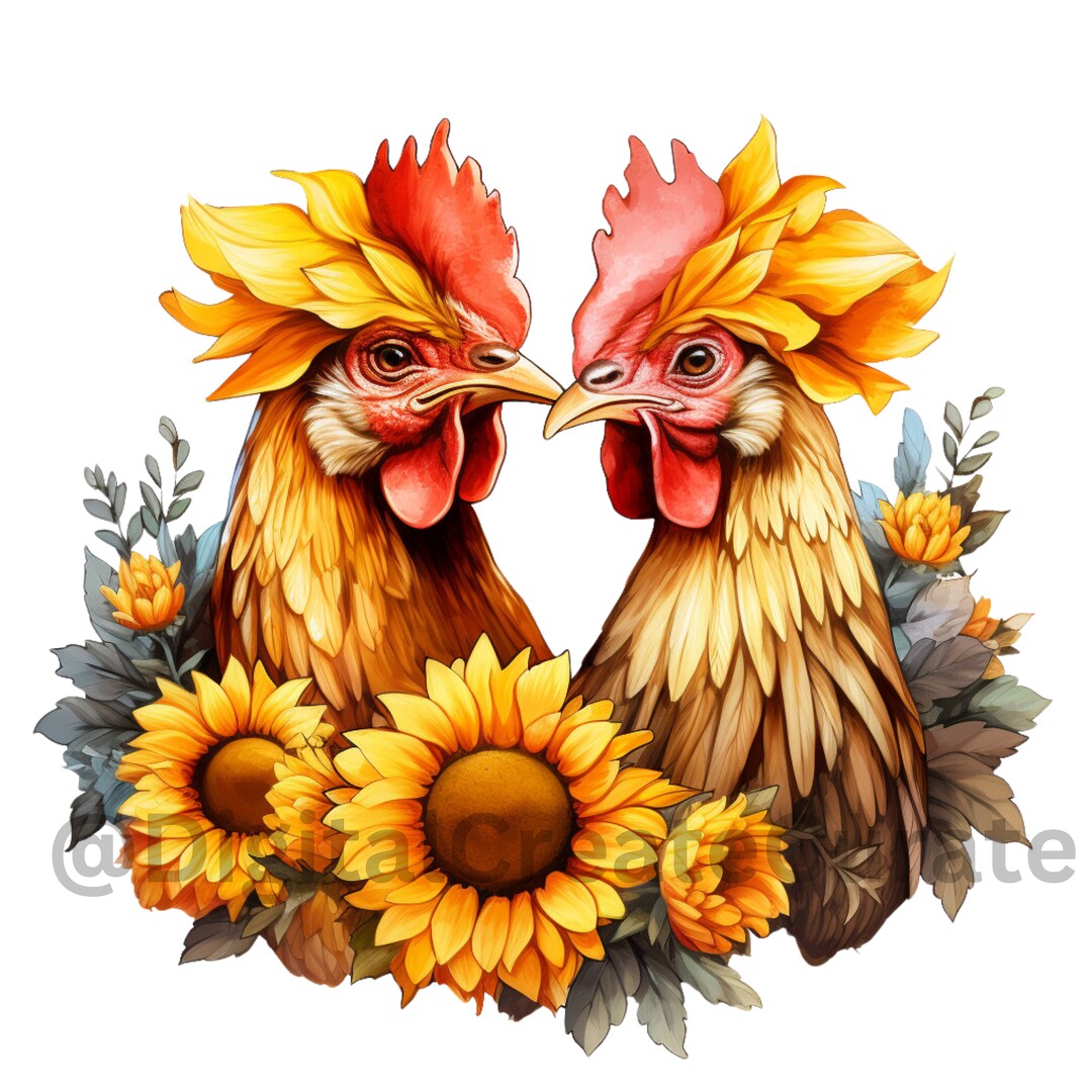 Chicken PNG Coquette Sunflower PNG Chicken Svg Sunflower Svg Chicken ...