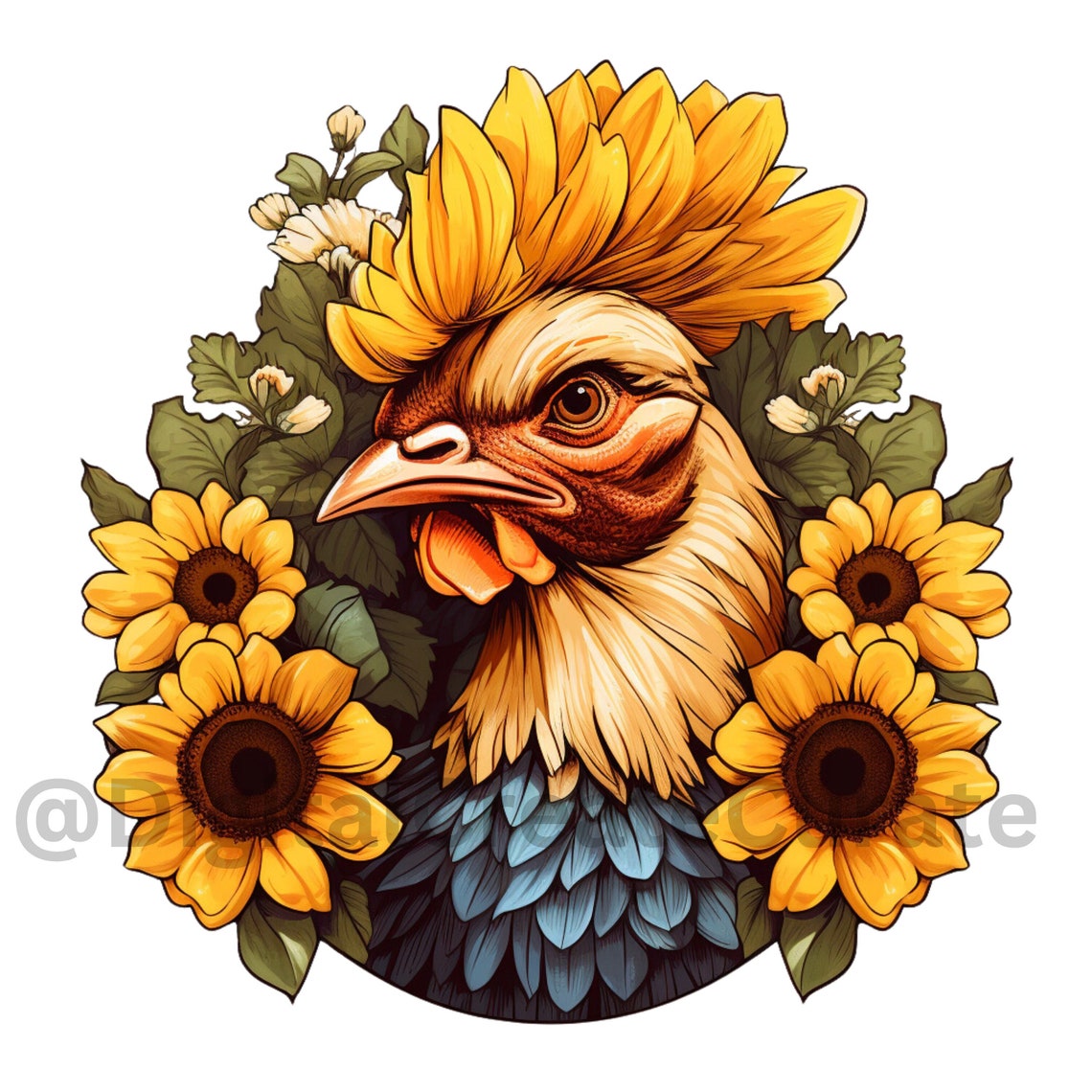 Chicken PNG Sunflower PNG Chicken Svg Sunflower Svg Chicken - Etsy