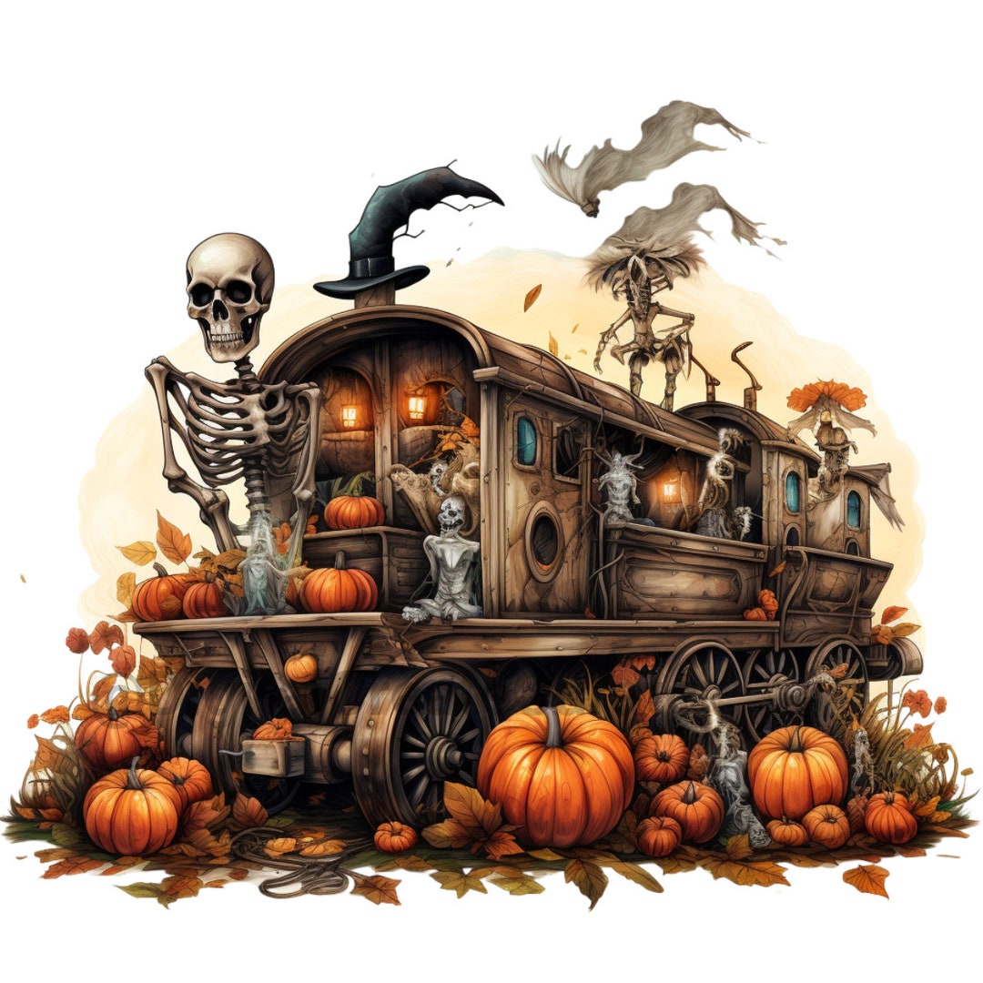 Train SVG Skeleton Svg Ghost Svg Halloween Svg Trains Svg Cut File Gift ...