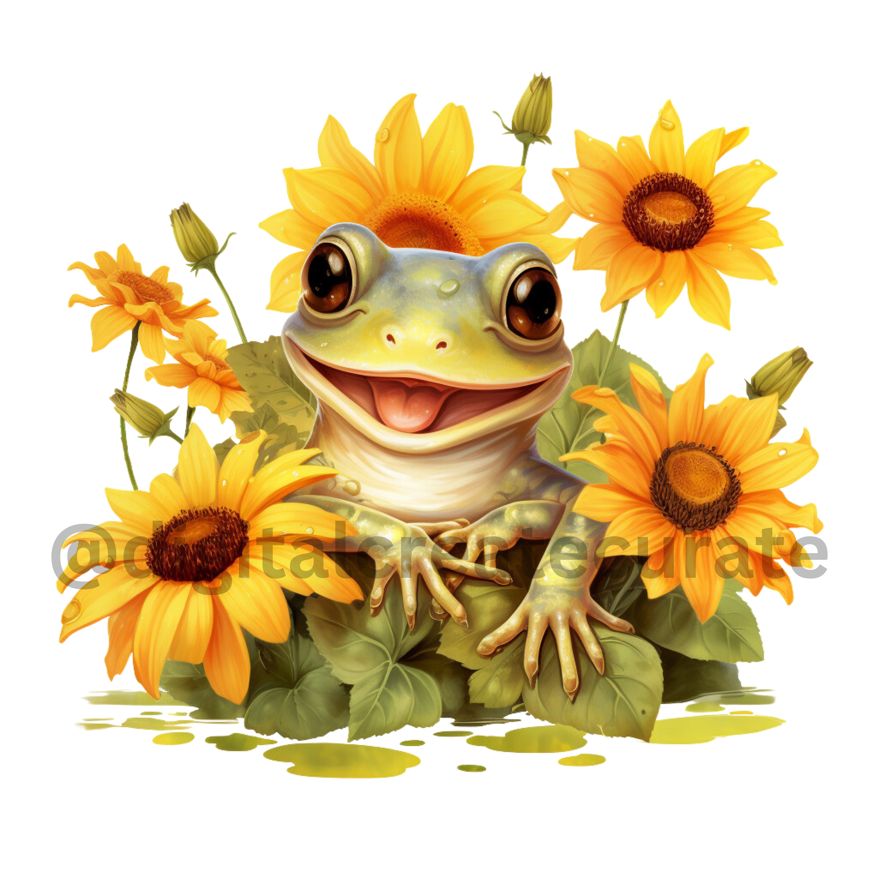 Frog PNG, Coquette, Sunflower PNG, Frog Svg, Sunflower Svg, Frog ...