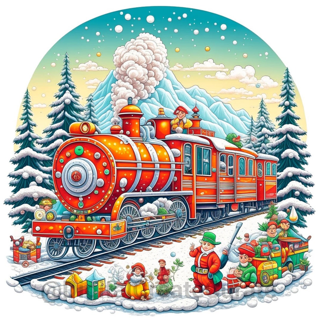 Train SVG Santa Svg Christmas Svg Holiday Svg Train Clipart Digital ...