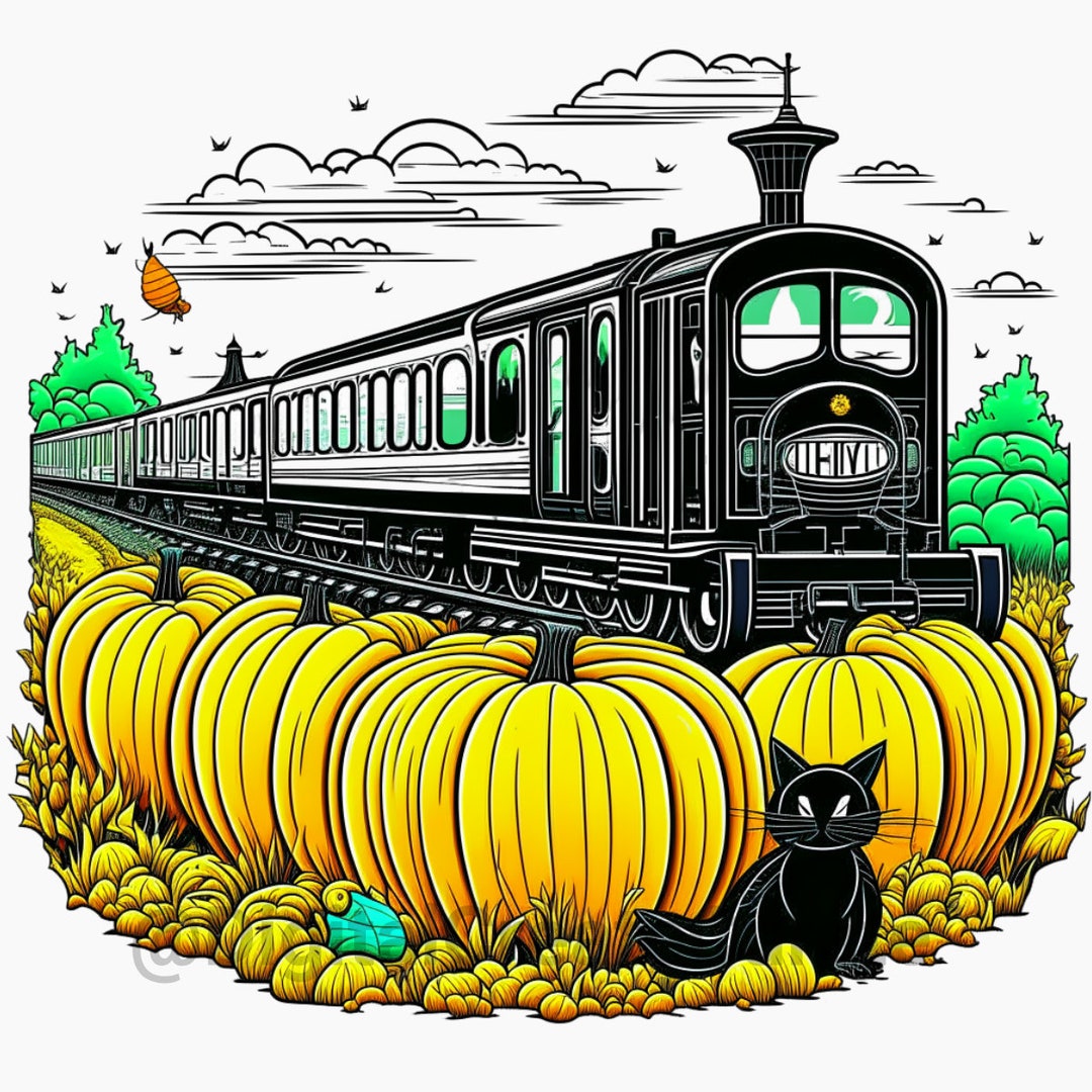 Train SVG Pumpkin Svg Halloween Svg Trains Svg Train Clipart Digital ...