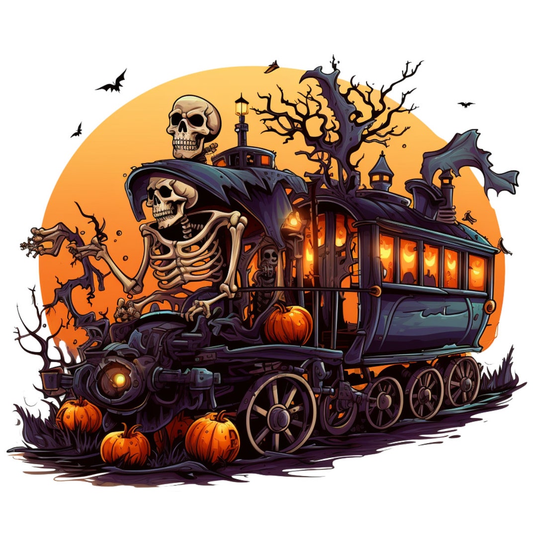 Train SVG Skeleton Svg Ghost Svg Halloween Svg Trains Svg Cut File Gift ...