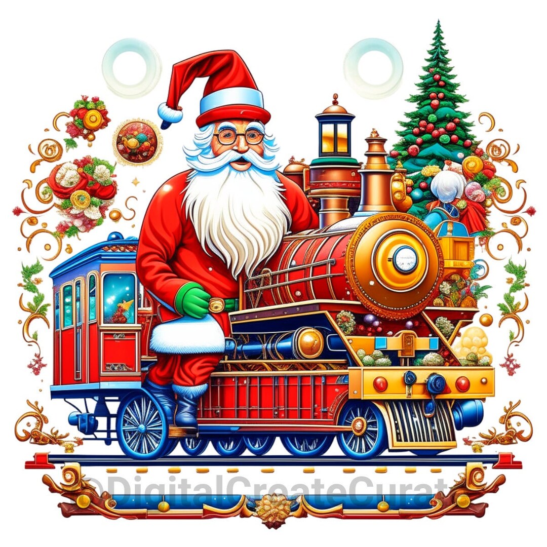 Train SVG Santa Svg Christmas Svg Holiday Svg Train Clipart - Etsy UK