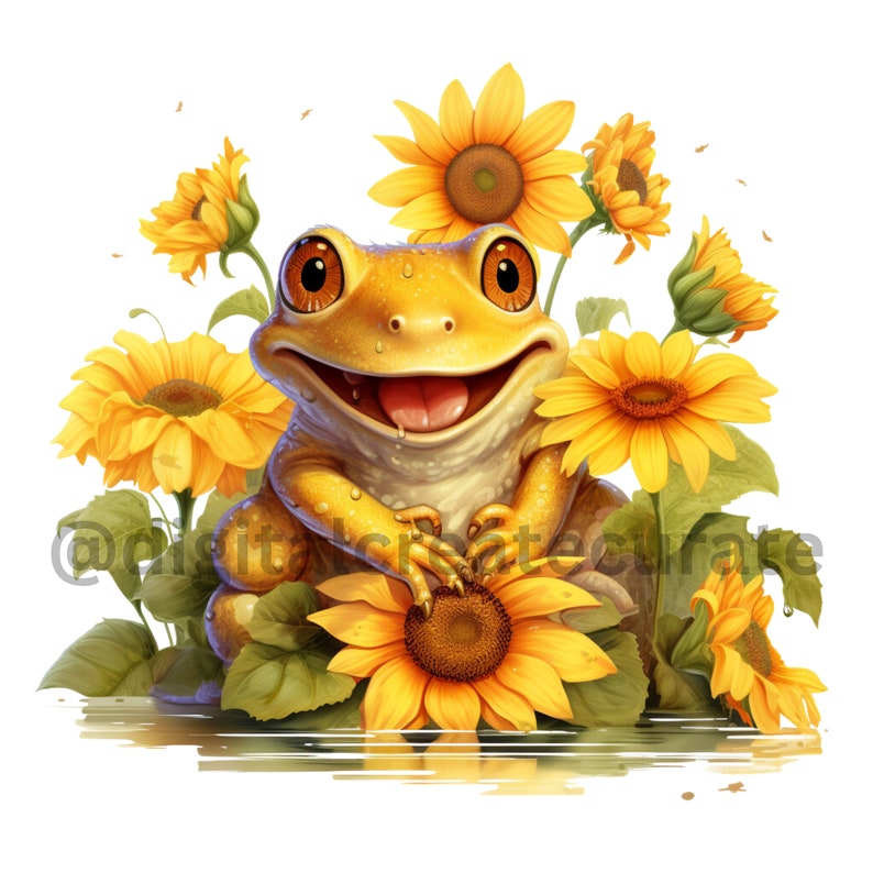 Frog PNG, Coquette, Sunflower PNG, Frog Svg, Sunflower Svg, Frog ...