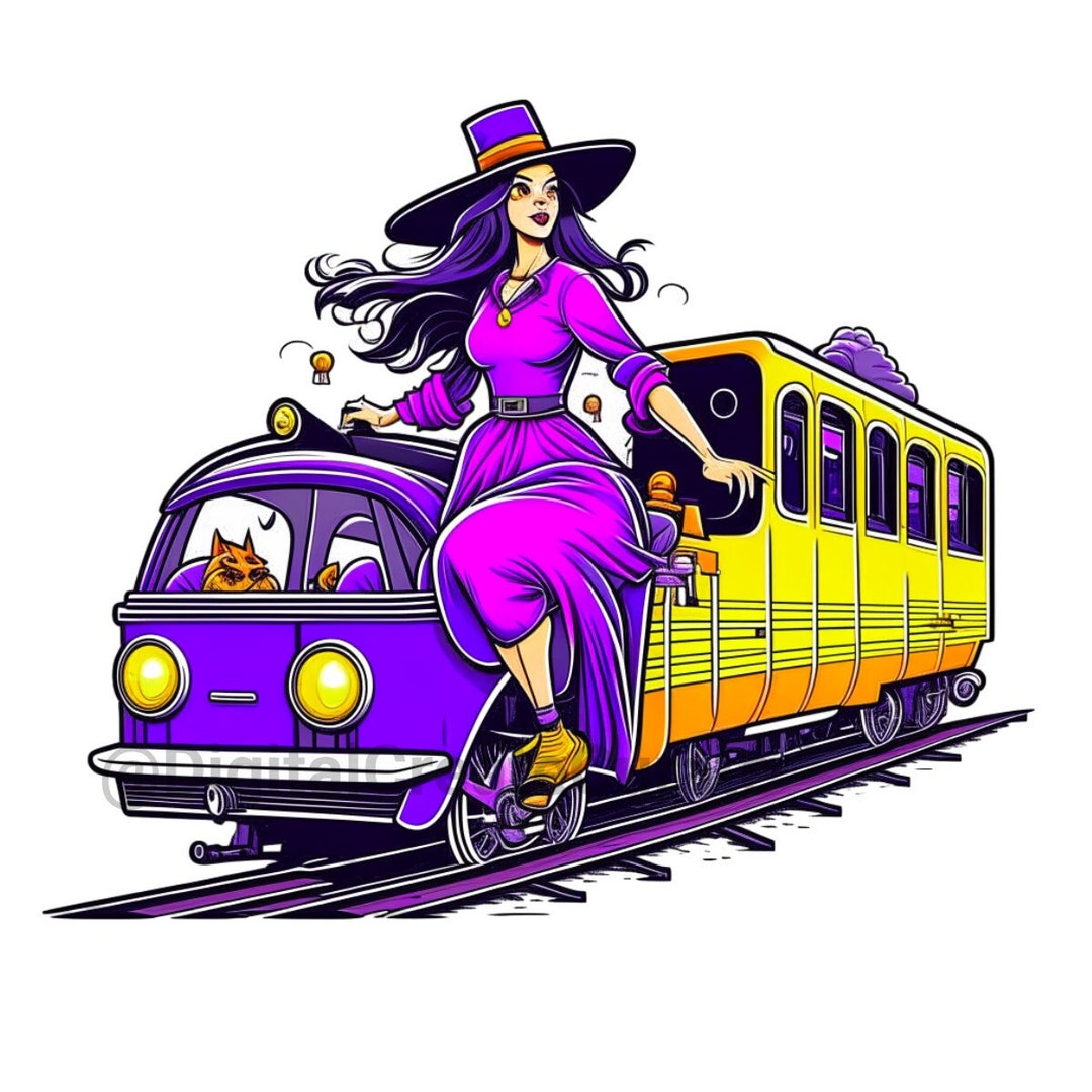 Witch Svg Train SVG Halloween Svg Trains Svg Cut File Gift Idea Train ...