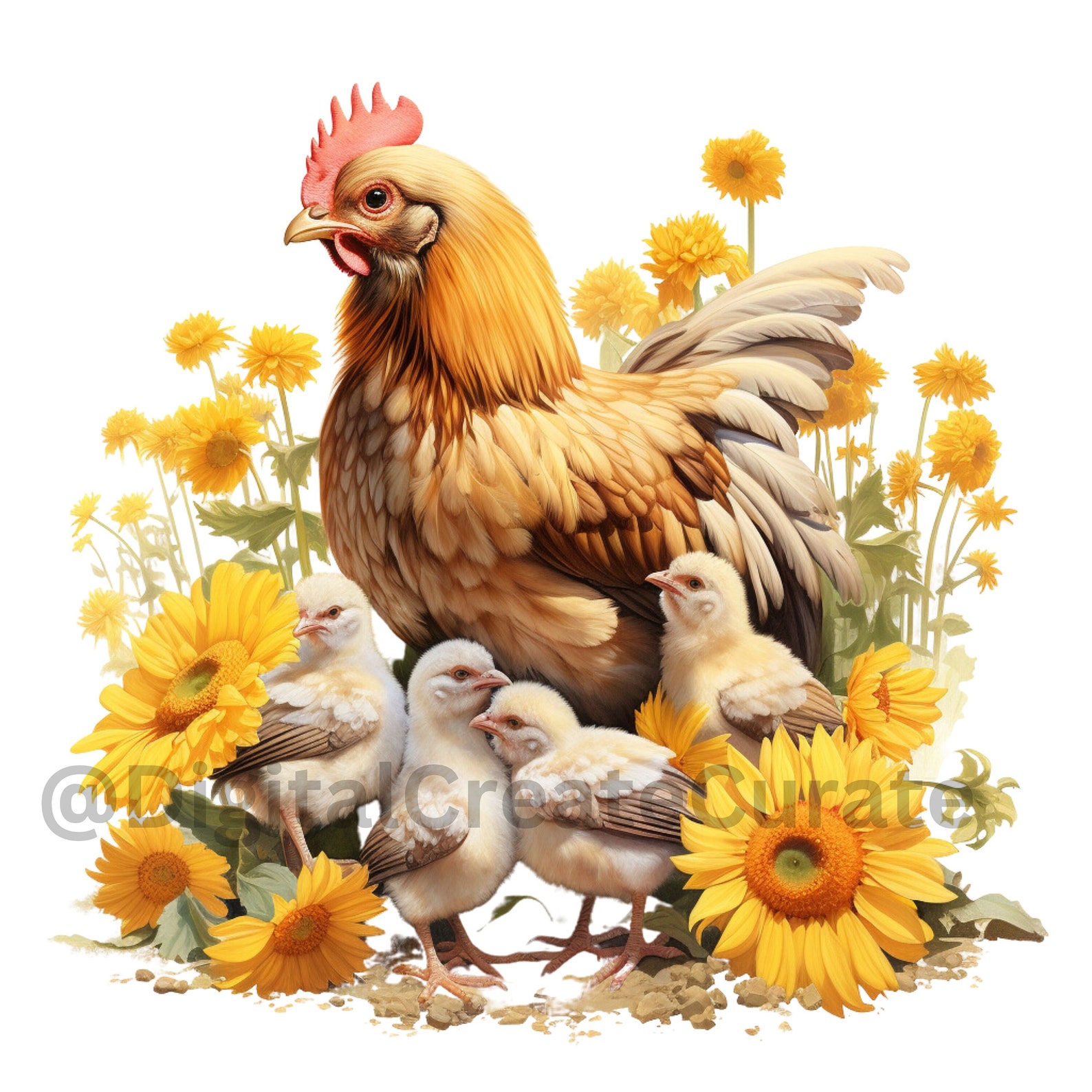 Chicken PNG Sunflower PNG Chicken Svg Sunflower Svg Animal PNG - Etsy