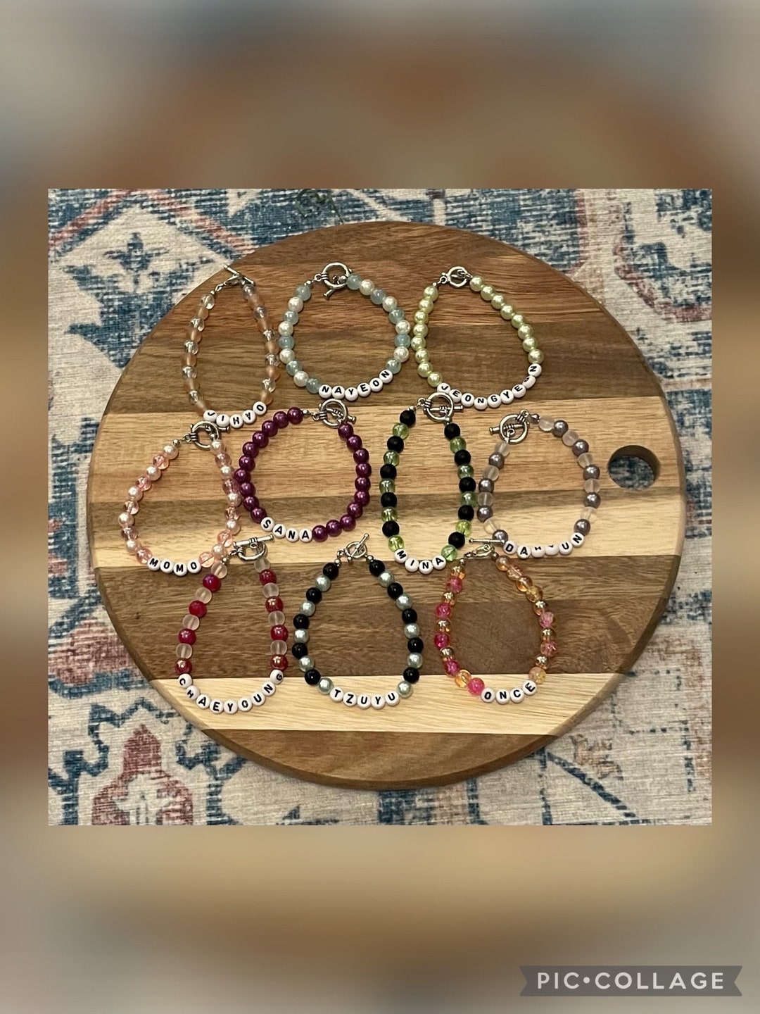TWICE Member Beaded Kpop Bracelet Glass Beads (jihyo Nayeon Jeongyeon ...