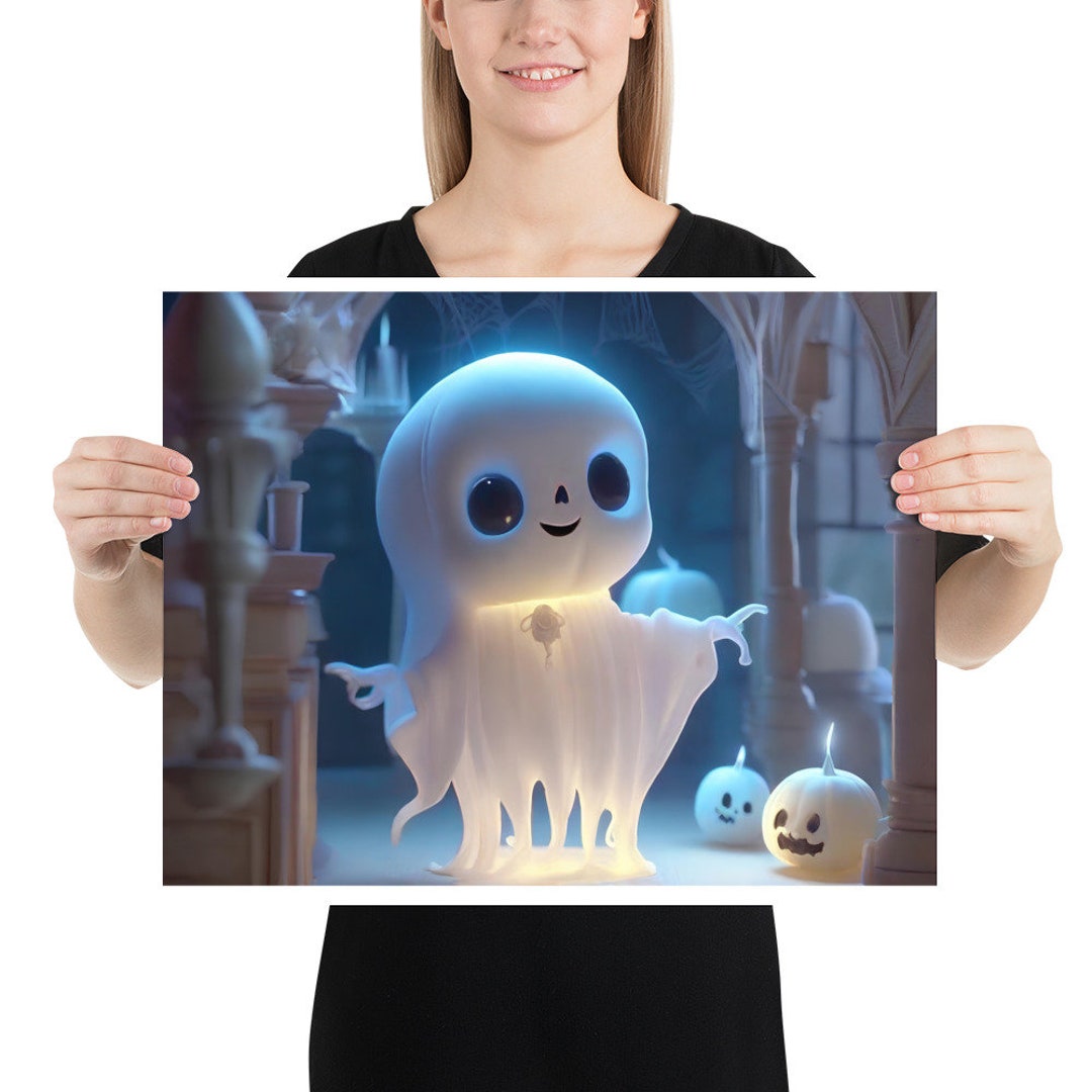 Girl Ghost Cartoon Poster Female Ghost Cartoon Poster Cute - Etsy