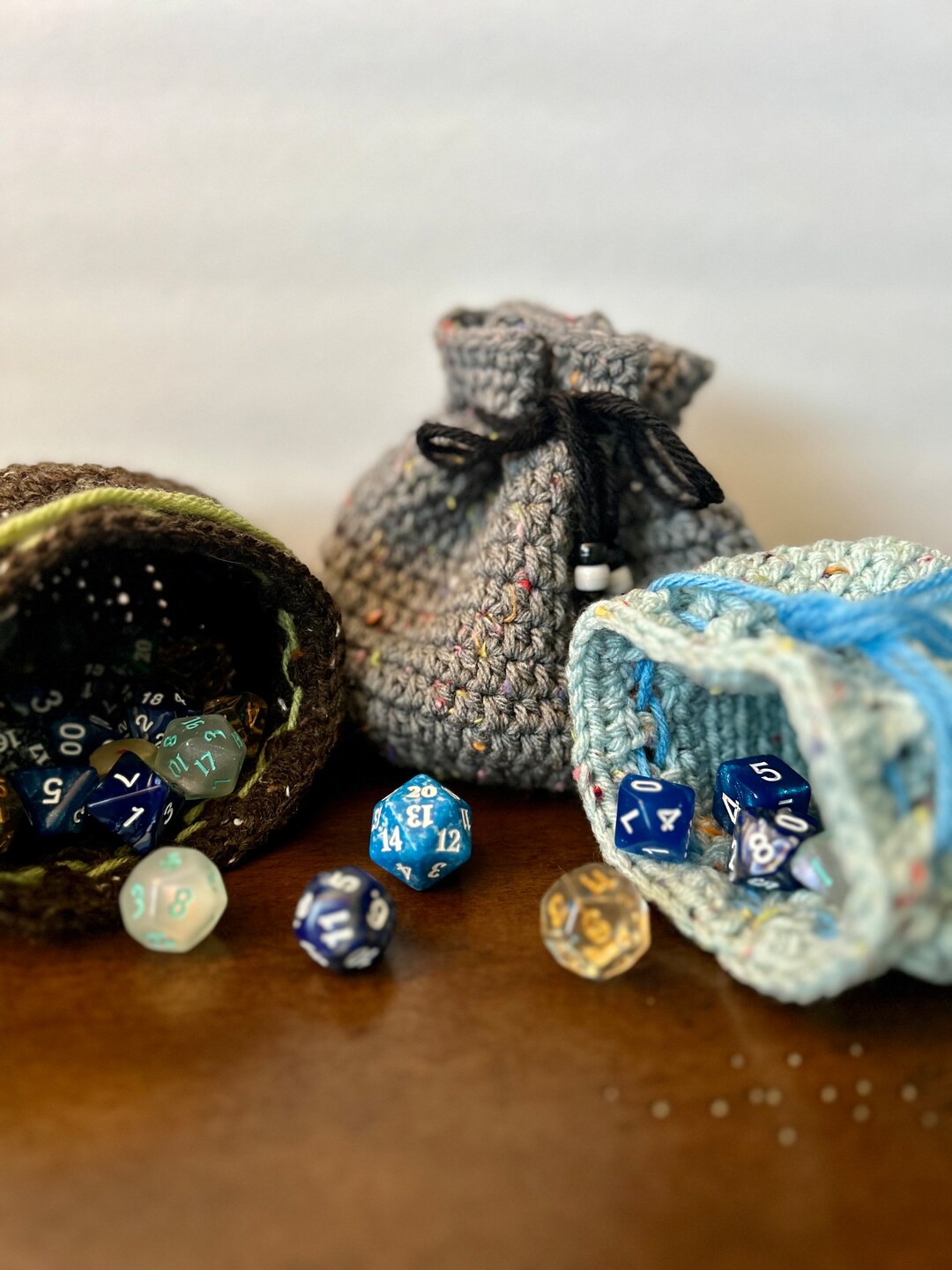 Crochet Dice Bag, Crochet Bag of Holding, Portable Dice Storage ...