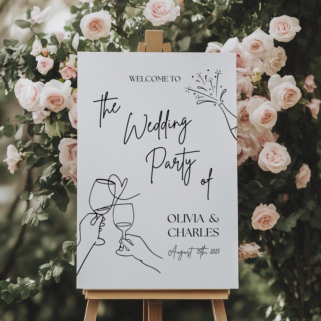 Editable Champagne Wedding Welcome Sign | Welcome to Our Wedding Sign ...