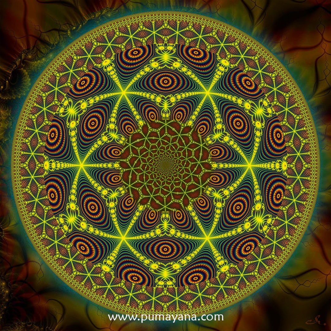 Mescaline Mandala Tapestry, UV Reactive Neon Psychedelic Wall Art - Etsy