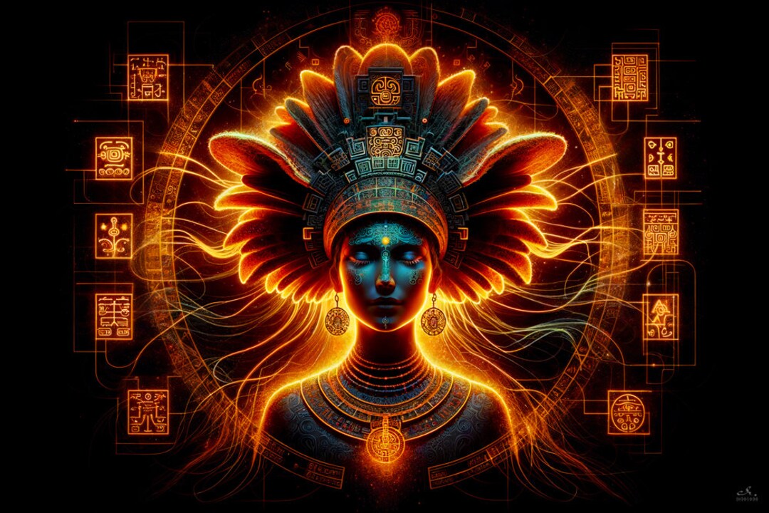 DMT Psychedelic Goddess UV Tapestry, Blacklight Reactive Wall Hanging ...