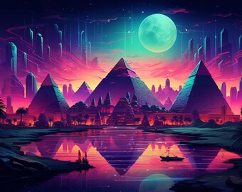 Pyramid DMT Temple Maya Inca UV Tapestry, Blacklight Reactive Wall ...