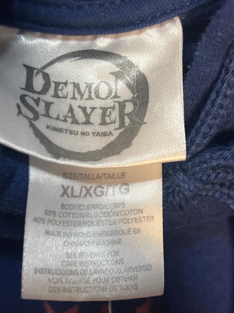 Demon Slayer Kimetsu No Yaiba Blue Anime Hoodie XL Licensed Inosuke ...