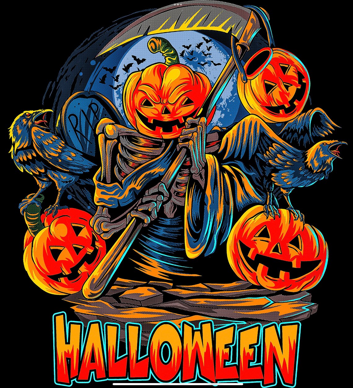 30 Iconic Horror Characters - Halloween Halftone - Bundle of 30 DTF Png ...