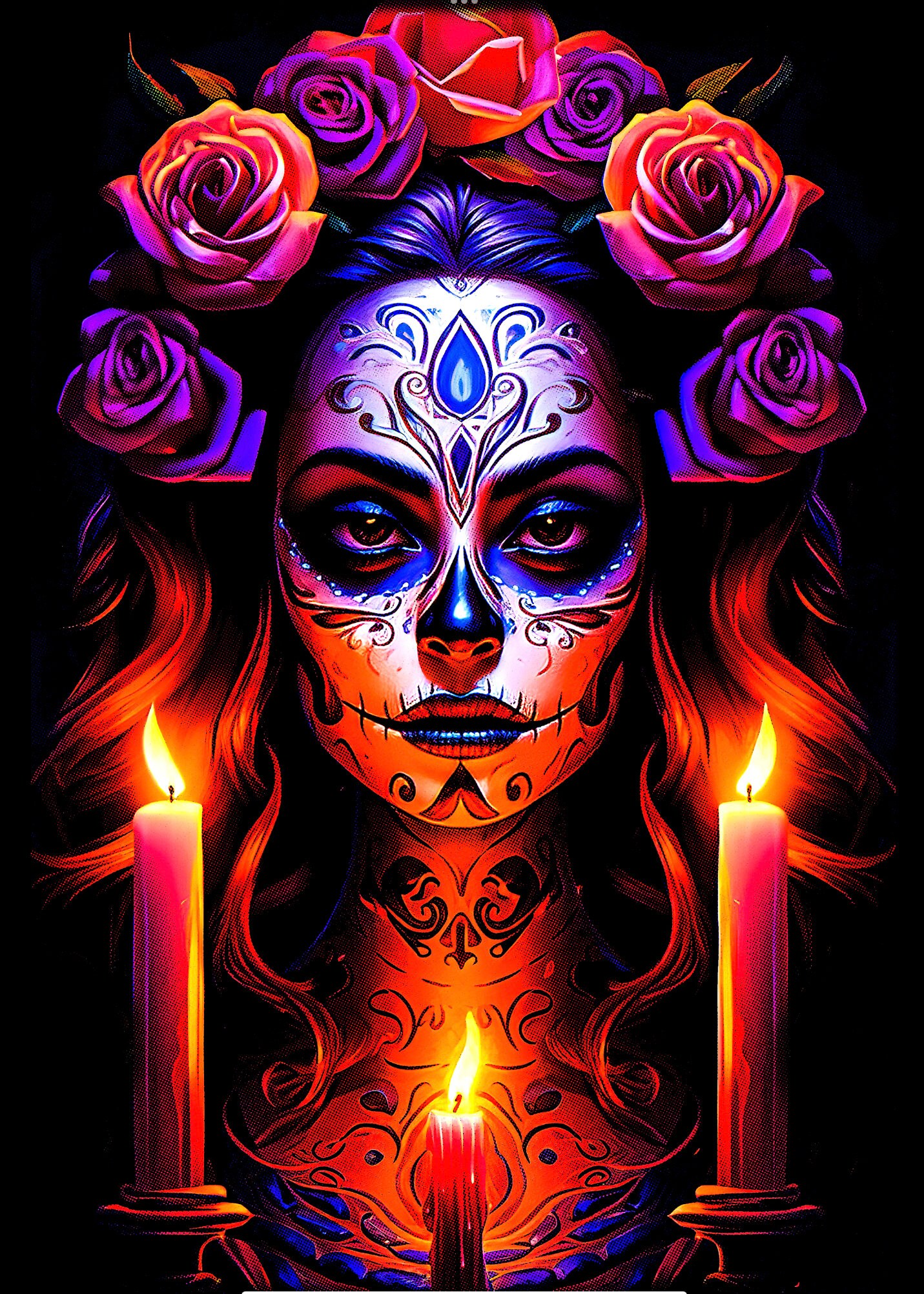 Dia De Los Muertos 30+ Png Halftone Bundle Day of the Dead DTF/DTG ...
