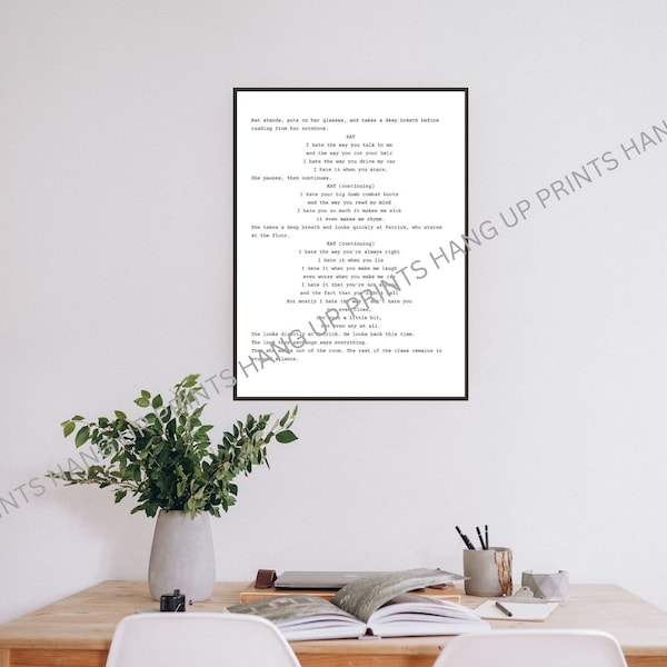 Ten Things I Hate About You Decor - Etsy