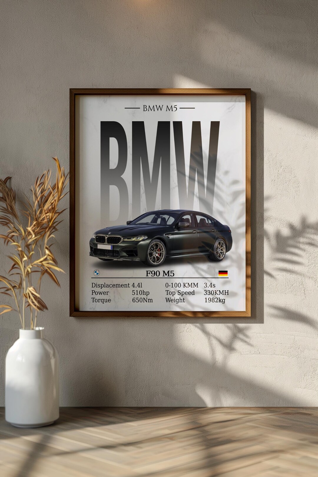 Poster of BMW F90 M5 Wall Art Frame Wooden - Etsy