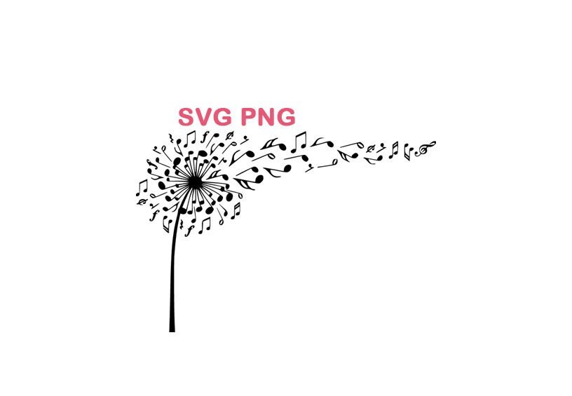 Dandelion Music Svg, Dandelion Music Notes, Dandelion Music Notes SVG ...