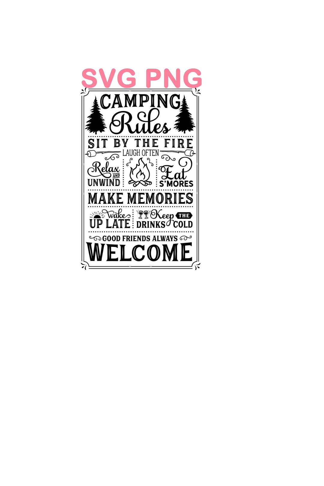 Camping Rules SVG, Camping Rules Svg, Camp Rules Svg, Camping ...