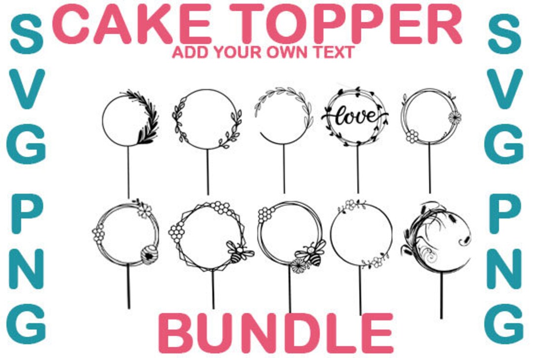 Cake Topper Bundle SVG Cake Topper Digital File Plotter File - Etsy