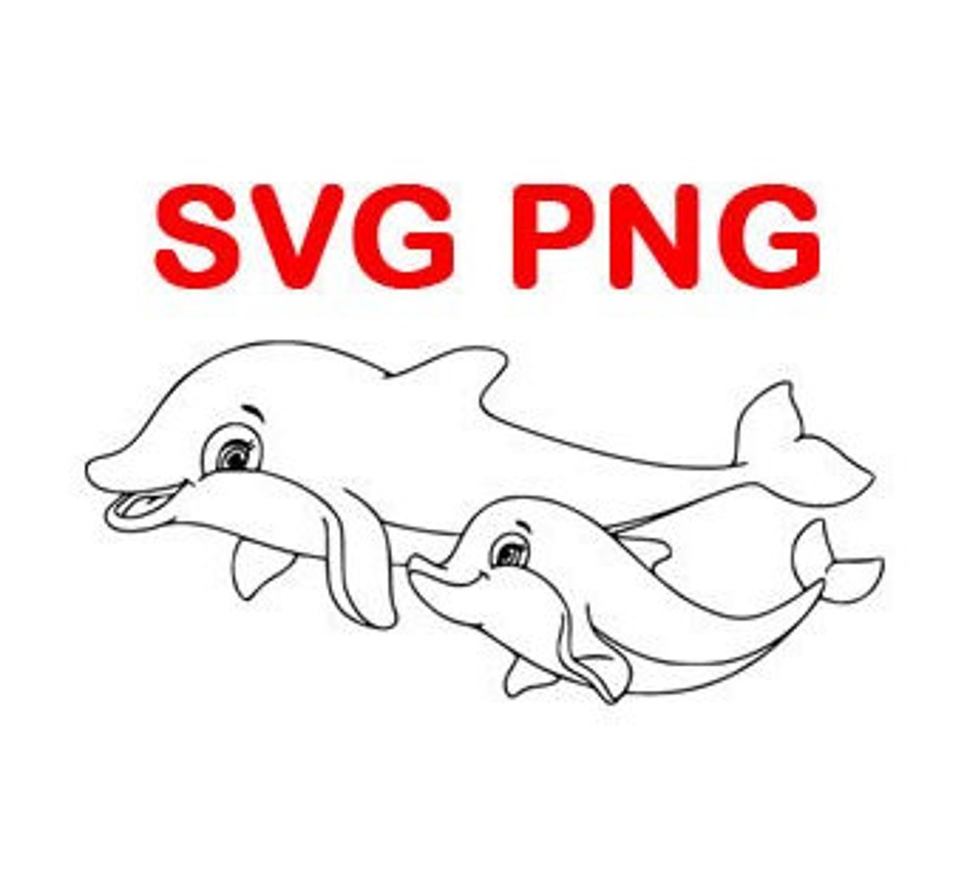 SVG Dolphin Family I Plotter File Baby Dolphin and Mama I SVG - Etsy