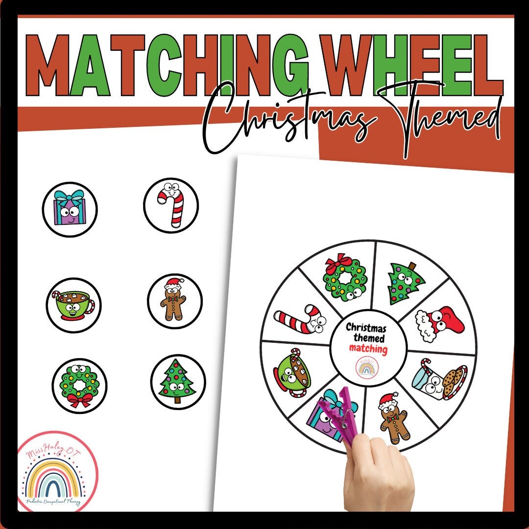 Clothespin Matching Wheel-christmas Themed Fine Motor Clothespin ...