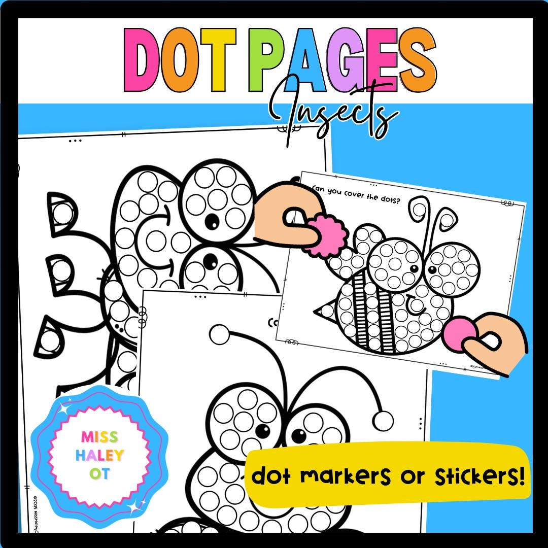 Spring Insects Dot Marker or Circle Stickers Activity Pages | Print ...