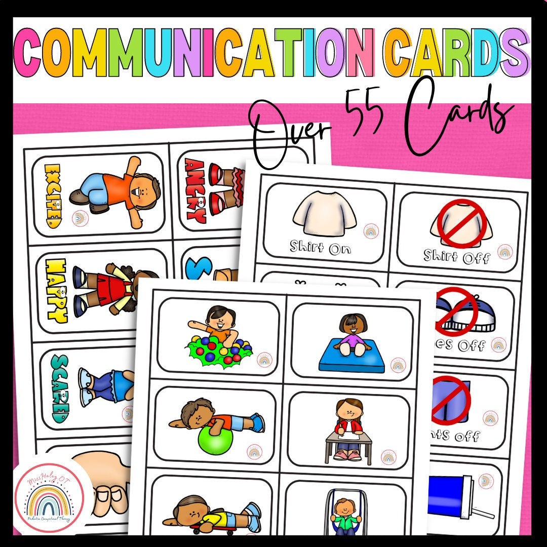 Picture Communication Card Set; 55+ Cards. Speech Therapy. Occupational ...