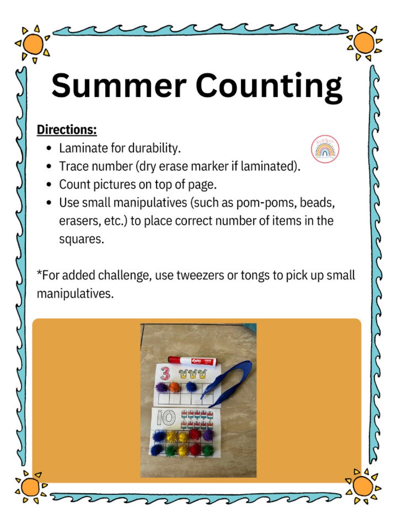 Summer Themed Fine Motor Activities. Over 18 Activities. Dough Mats ...