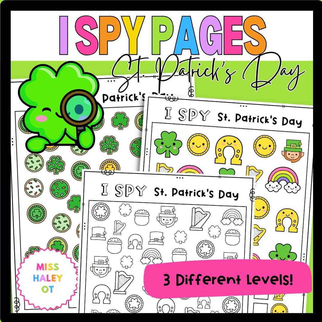 St. Patrick's Day I Spy Activity Pages – No-prep Fun for Kids!-3 Pages ...