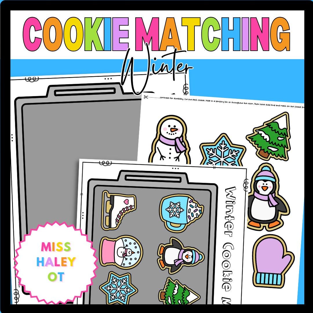 Winter Cookie Matching | Perfect for Centers, Obstacle Courses, Cut and ...