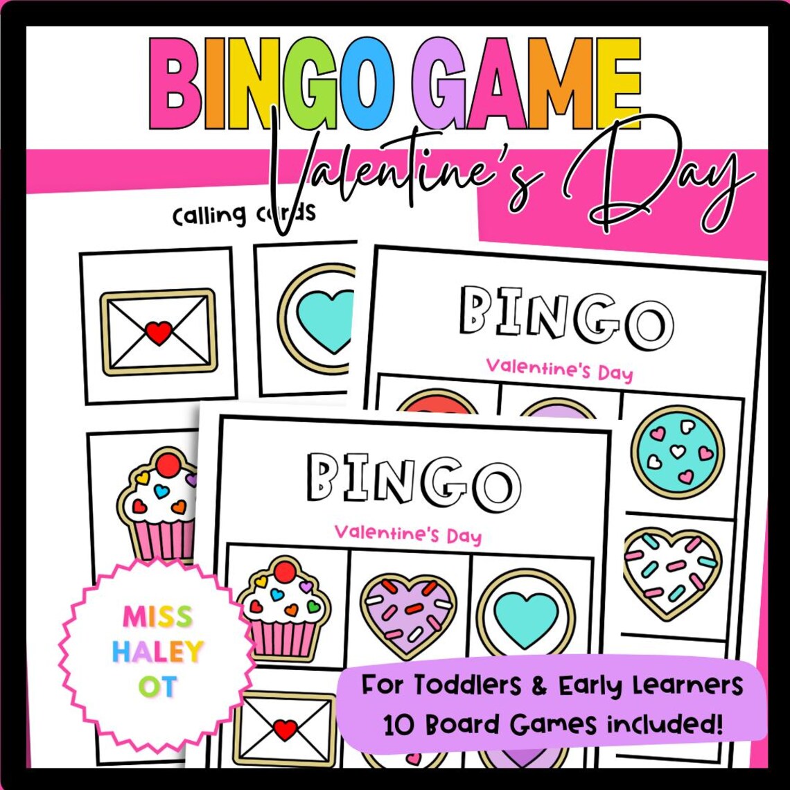 Valentine's Day Bingo Game for Preschoolers; Matching Game; Sensory Bin ...