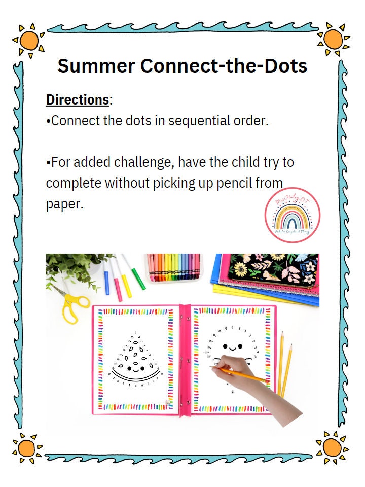 Summer Themed Fine Motor Packet 5 Different Activities - Etsy