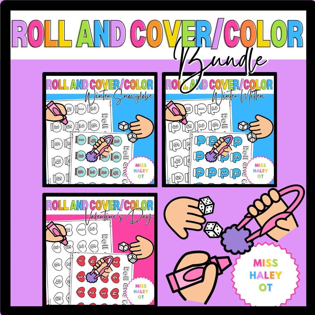 Winter Activity Bundle: Roll and Cover / Roll and Color Activities ...