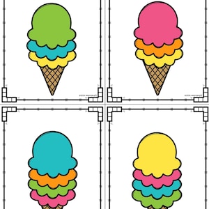Ice Cream Cone Visual Motor Activity Task Cards; 28 Task Cards; Early ...