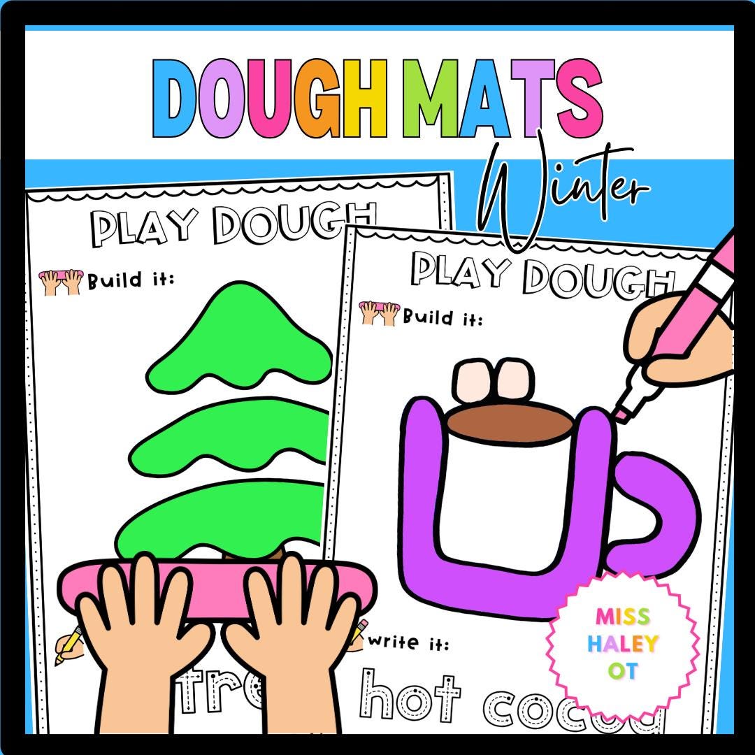 Winter Play Dough Mats for Fine Motor Fun, Play Dough Mats, Toddler ...