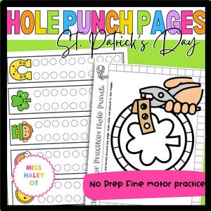 St. Patrick’s Day Hole Punch Practice Pages - Etsy