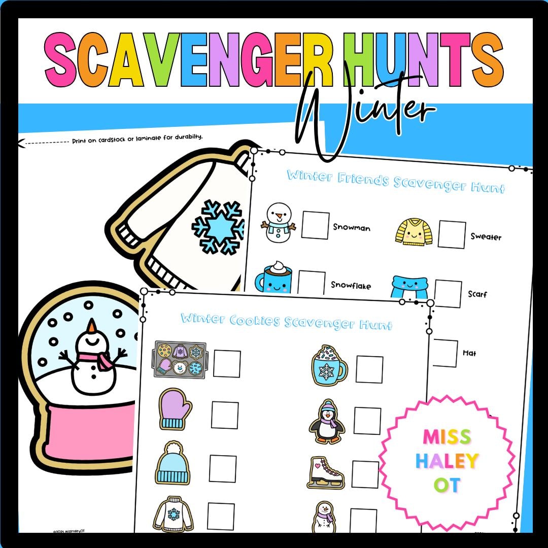 Winter Themed Scavenger Hunts | Perfect for Obstacle Courses, Sensory ...