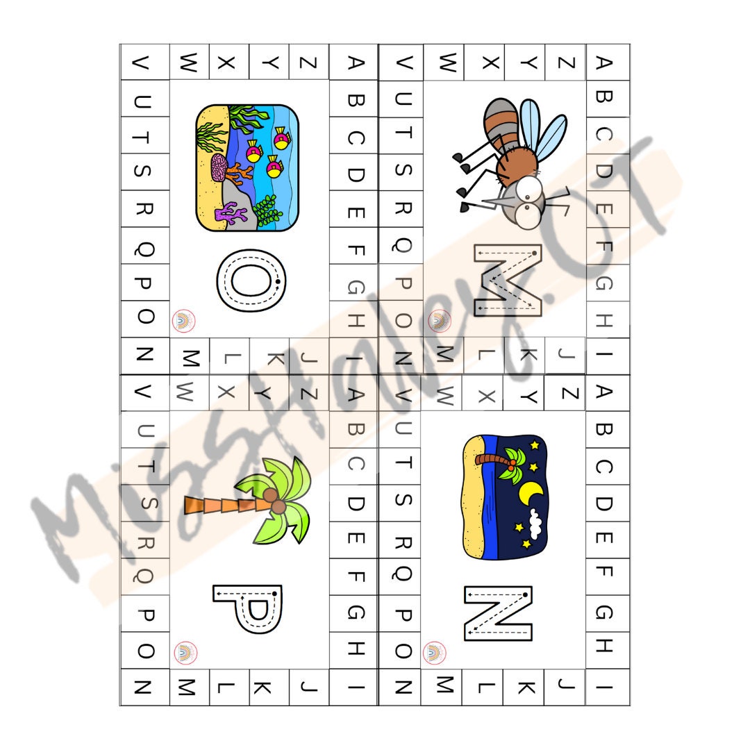 Summer Themed Alphabet Clip Cards Clothespin Fine Motor Activity - Etsy