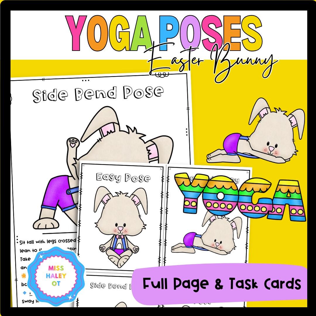 Easter Bunny Yoga Movement Cards – Fun & Playful Yoga for Kids! Full ...