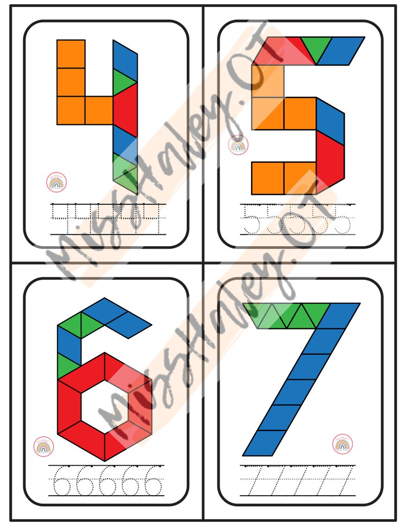 Pattern Blocks Task Cards - Uppercase & Lowercase Letters and Numbers 0 ...