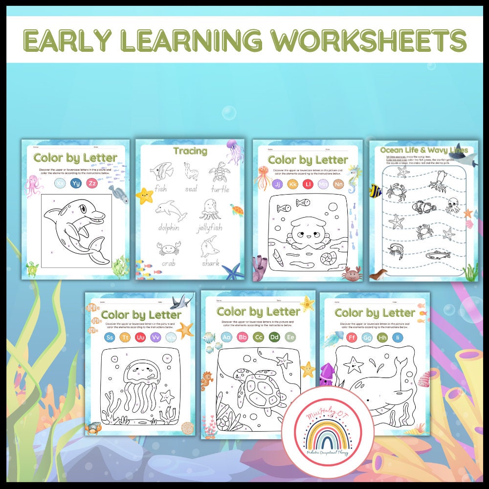 Under the Sea Adventure: Early Learning Worksheet Packet 50 Pages ...