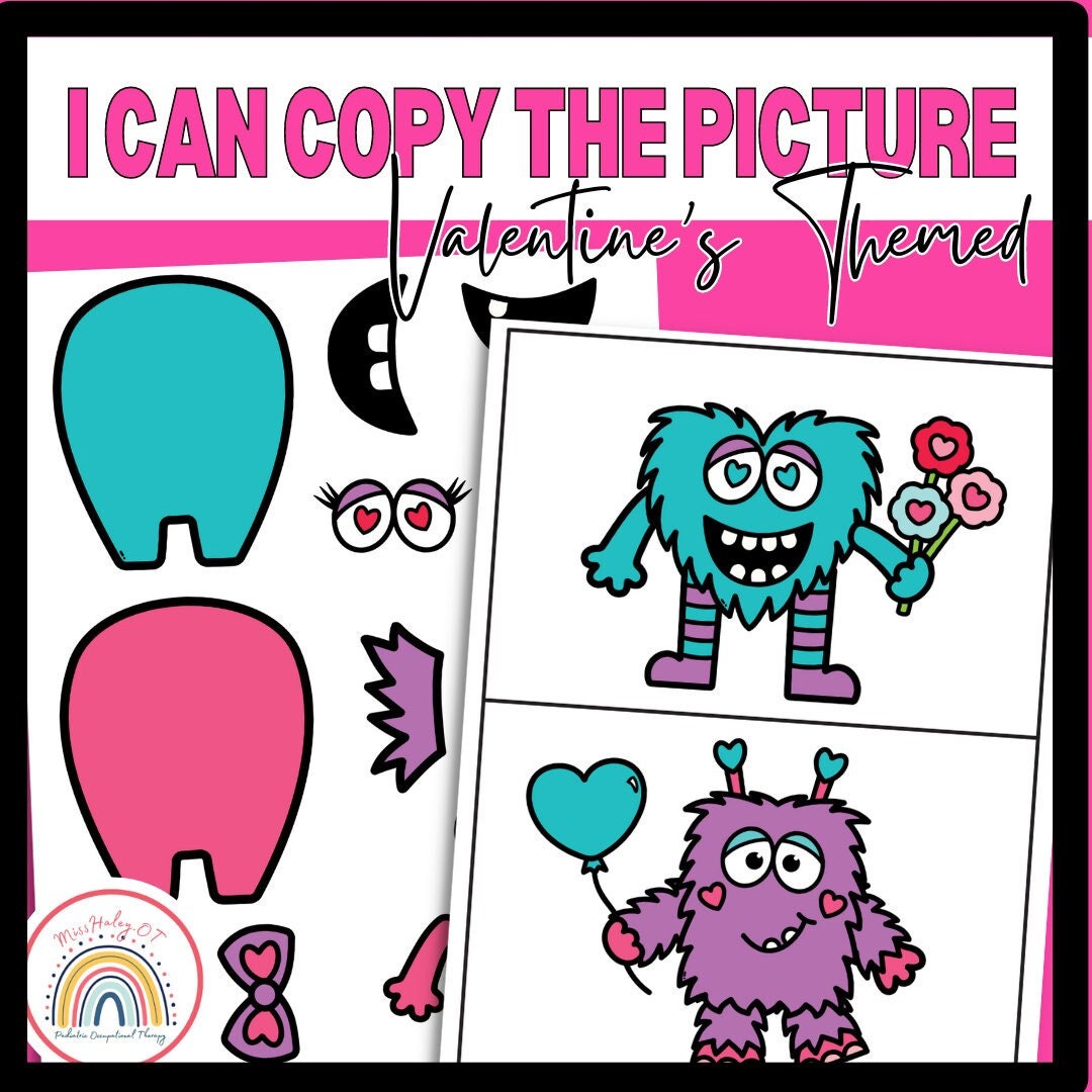 I Can Copy a Love Monster. Valentine's Day Visual Perceptual and Motor ...
