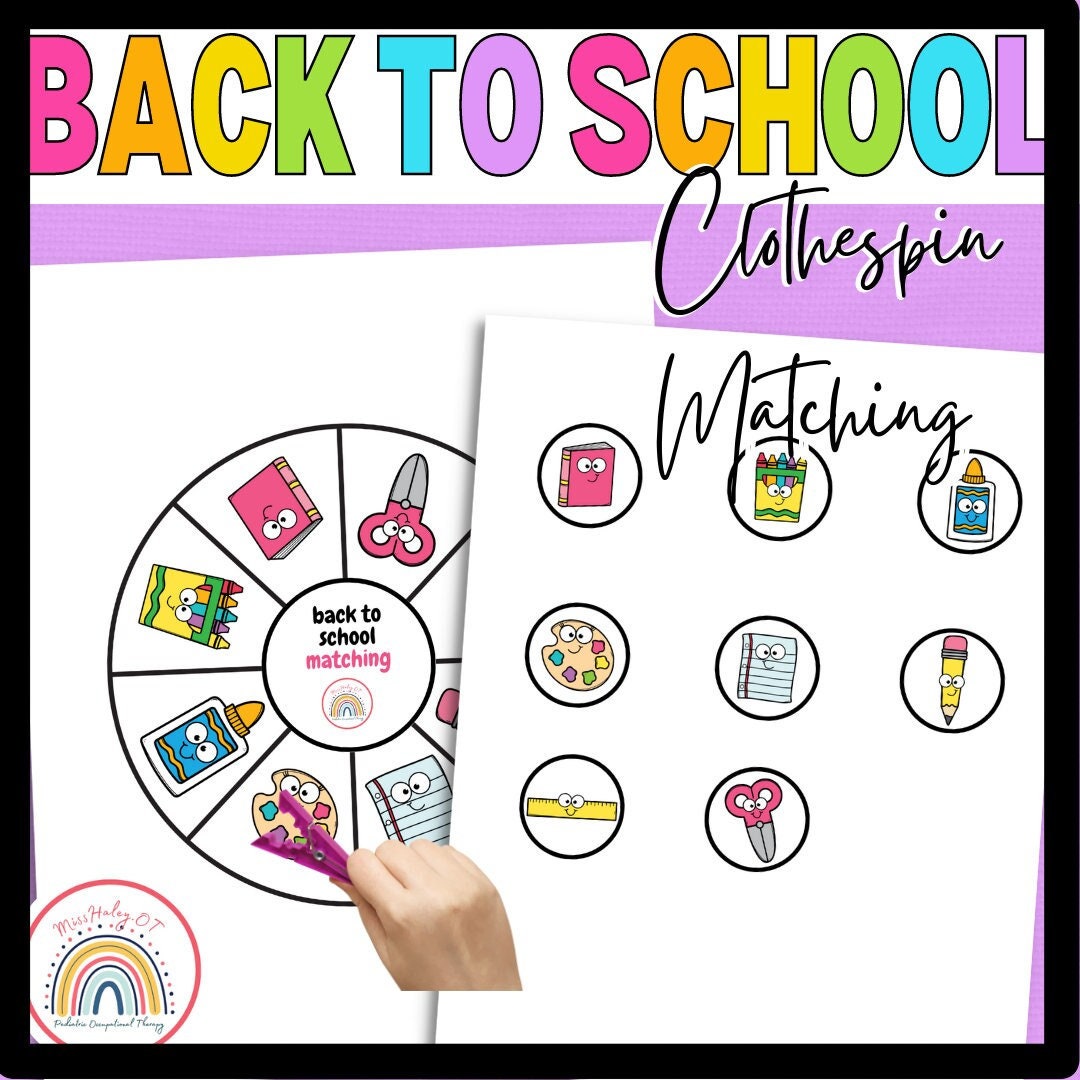 Back to School Clothespin Matching Wheel for Fine Motor Skills ...