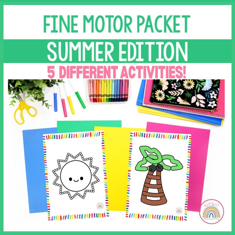 Summer Themed Fine Motor Packet 5 Different Activities - Etsy