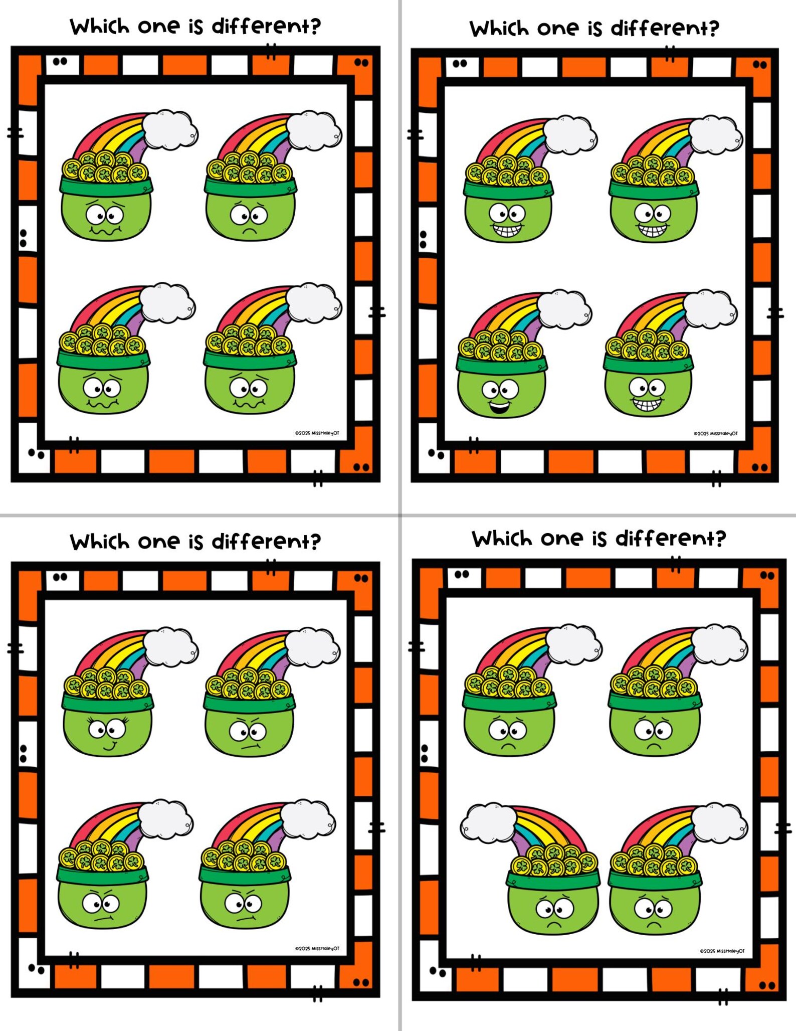 St. Patrick's Day Spot the Difference – Emotions Edition: Full Page and ...